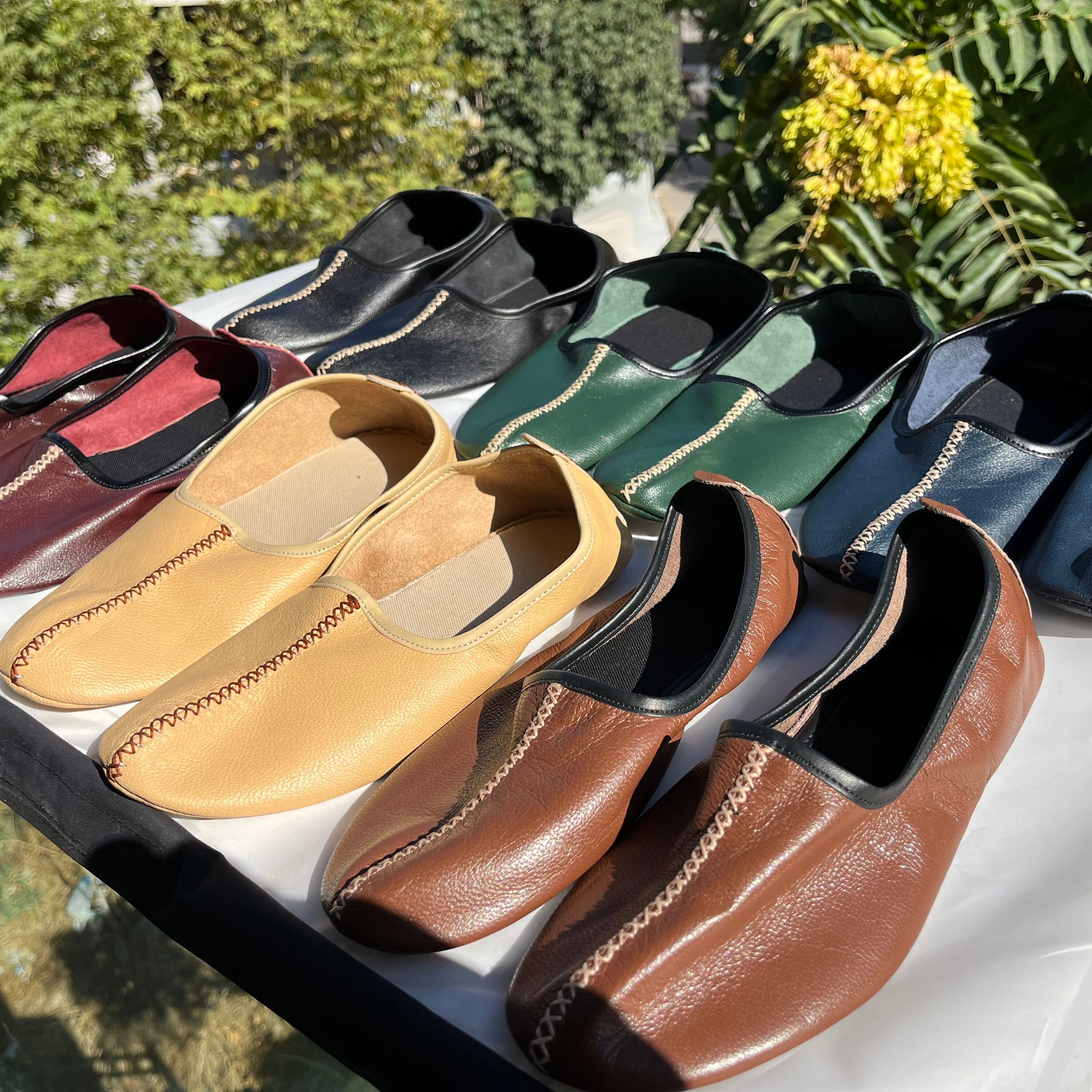 Genuine Leather Cream Babouche Tawaf Shoes in Women Size, Leather ...