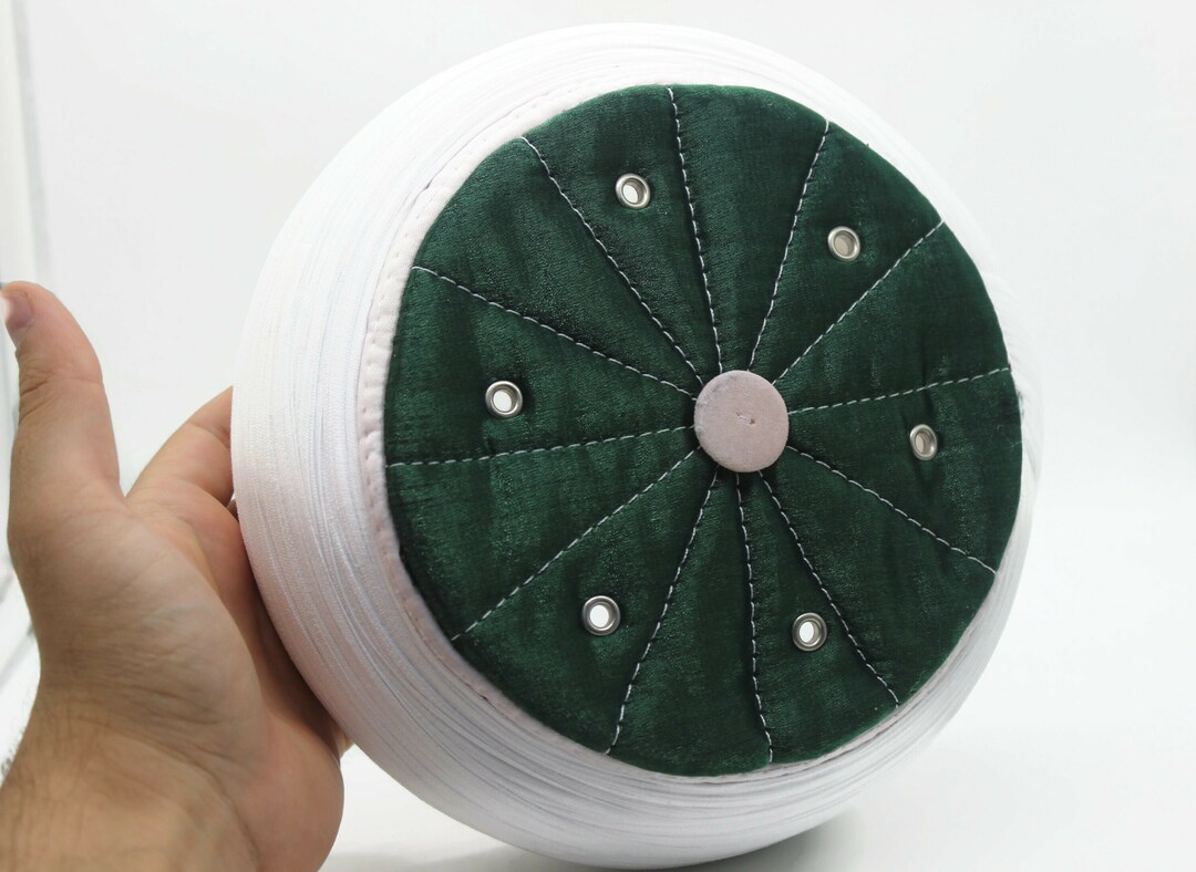 Handmade Green Velvet Imamah, Unique Islamic Art, Imam Pagri Imama ...