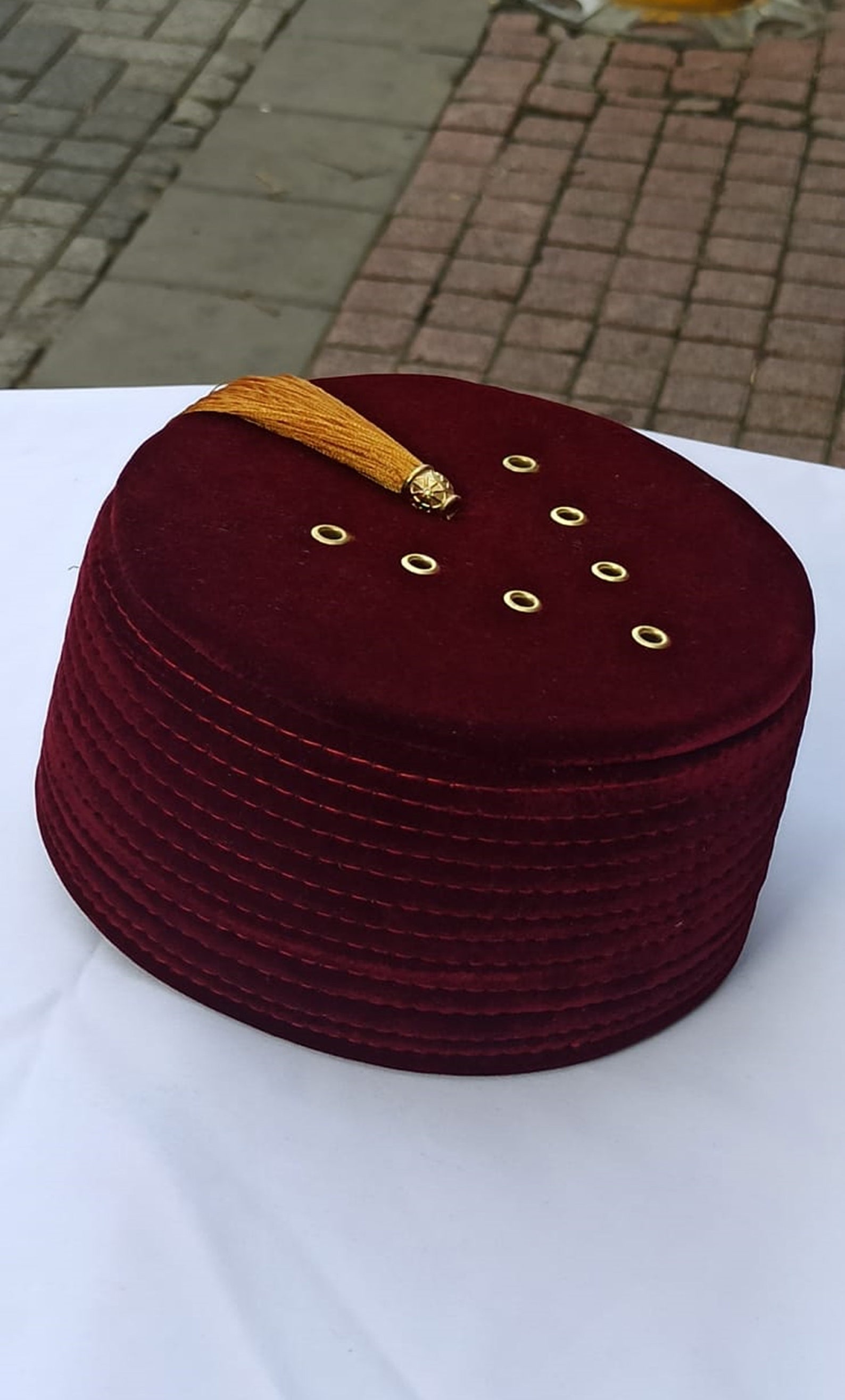 Genuine Egyptian Turkish Red Fez Tarboush Hat Gold Tassel - Etsy