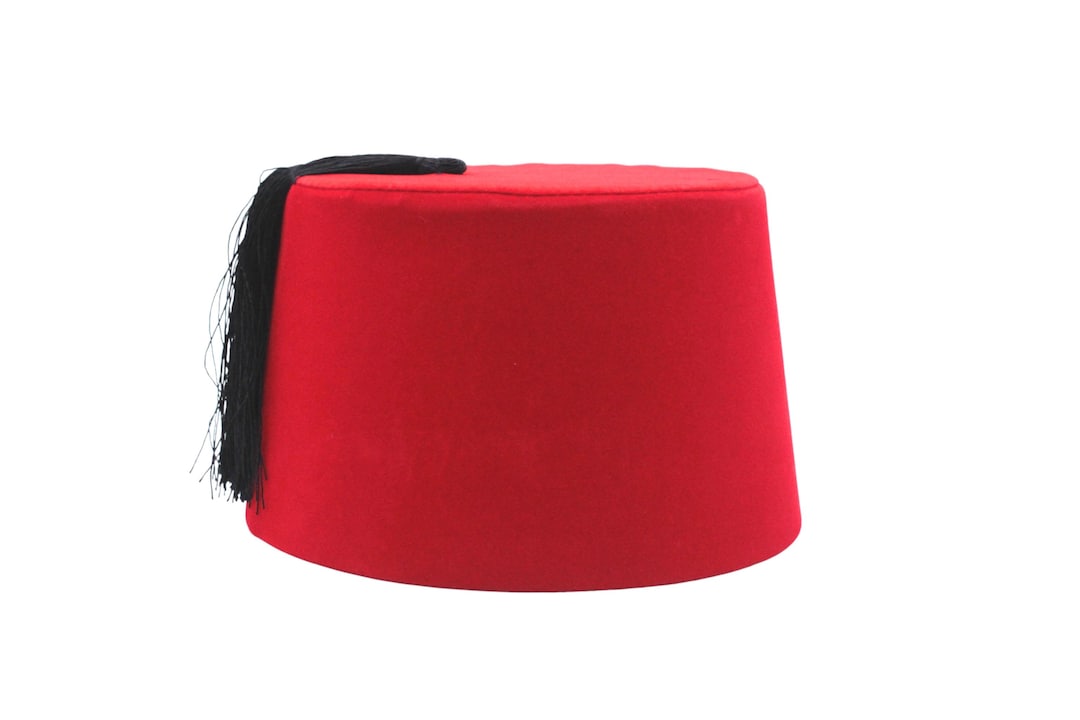 Egyptian Turkish Red Fez Tarboush Hat Black Tassel, Doctor Who Fez Hat ...