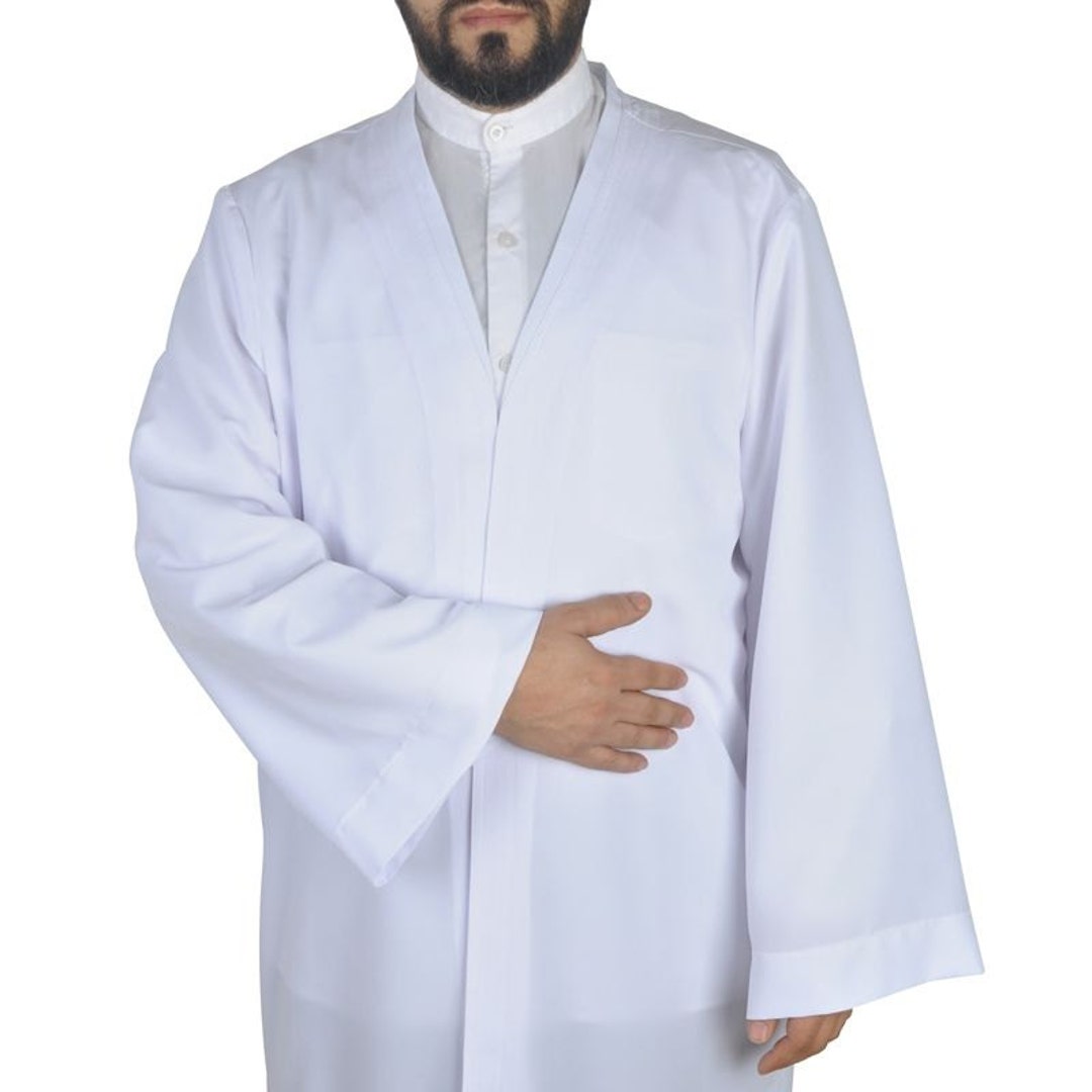 S, M, L, XL, 2XL Plain Prayer Jubbah, White Thobe, Galabiyya, Islamic ...