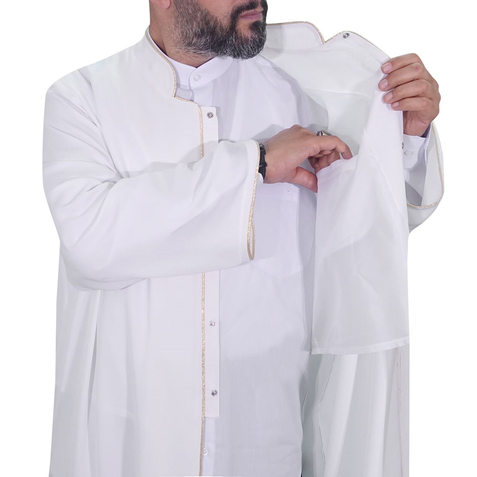 S M L XL XXL White Jubba With Bias Mens Wear Thobe - Etsy