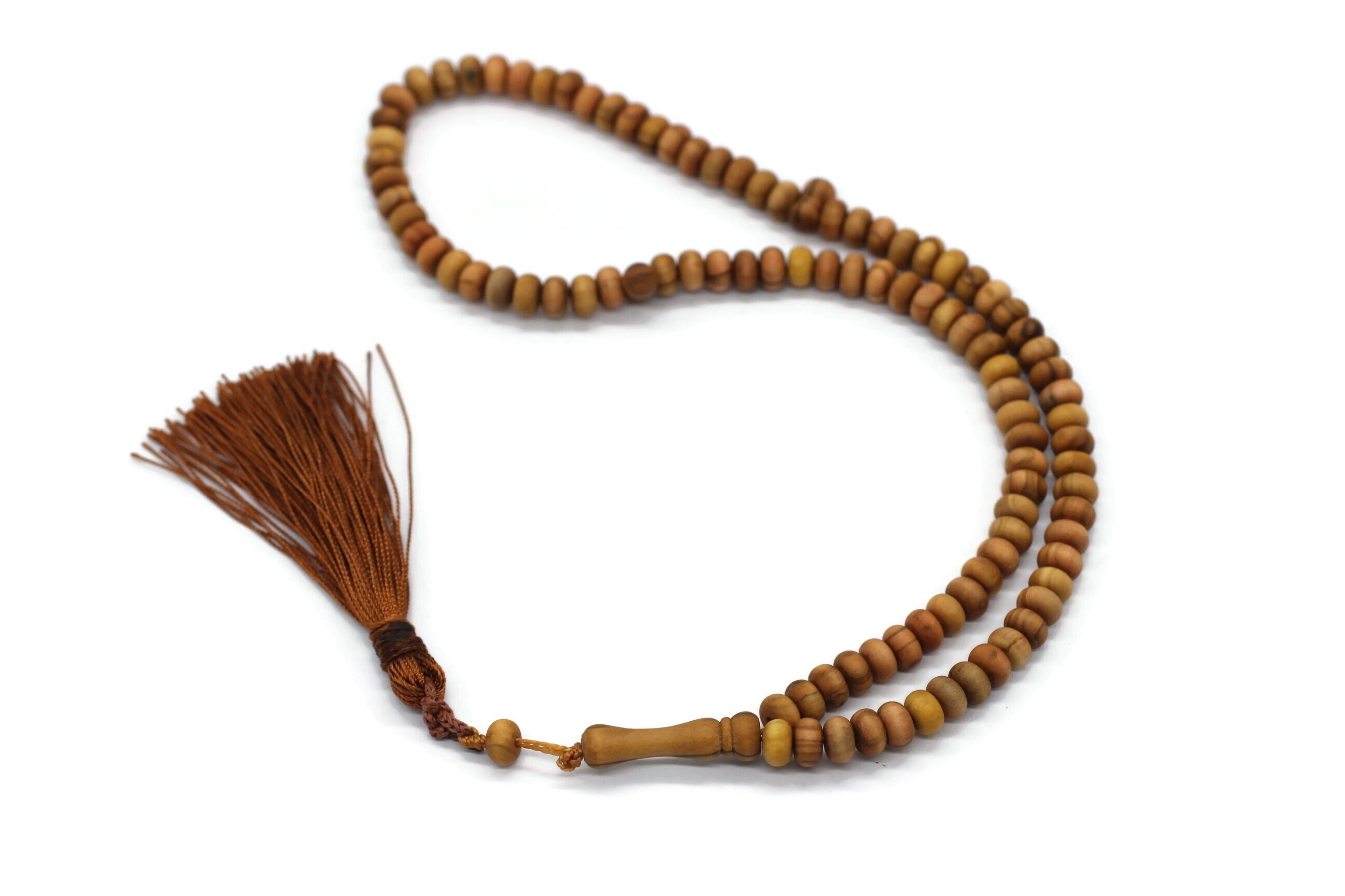 99 Beads Genuine Olive Wood Tasbih, Prayer Beads Misbaha Tesbih Tasbeeh ...