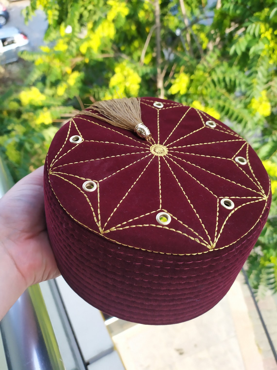 Genuine Red Egyptian Turkish Red Fez Tarboush Hat Gold Tassel, Doctor ...
