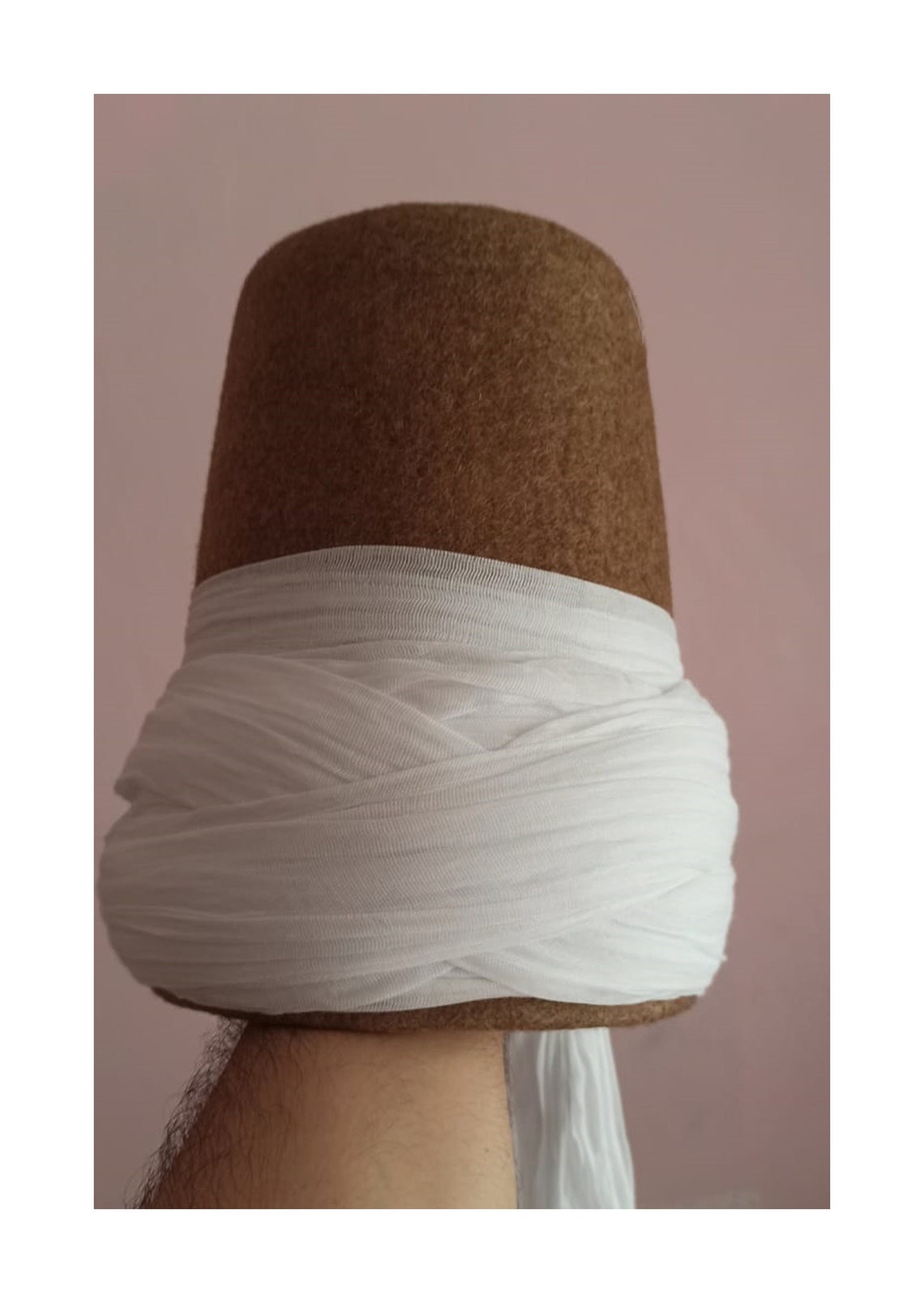 Genuine Wool Felt Mawlawi Hat With White Turban, Mevlana Sufi Kufi Hat ...