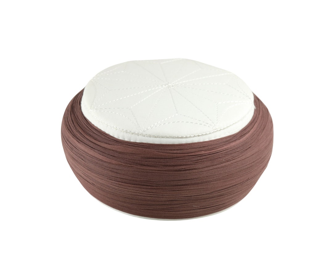Handmade Dark Brown & White Sarik, Skullcap, Pecinya, Sorban Imamah ...