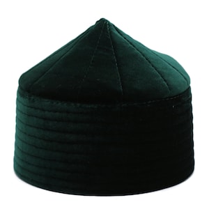 Green Velvet Naqshibandi Kufi Muslim Takke Peci Kofia Hat Topi, Dervish ...