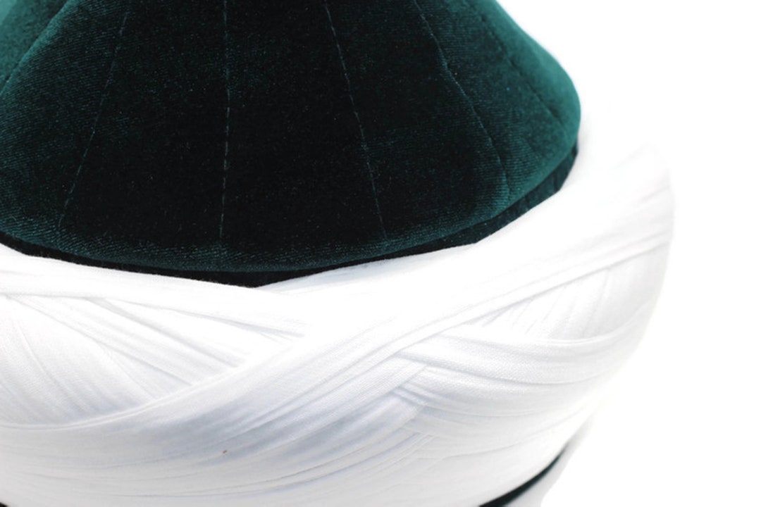 Handmade Green Naqshbandi Cap, Cyprus Imamah, Unique Islamic Art, Imam ...