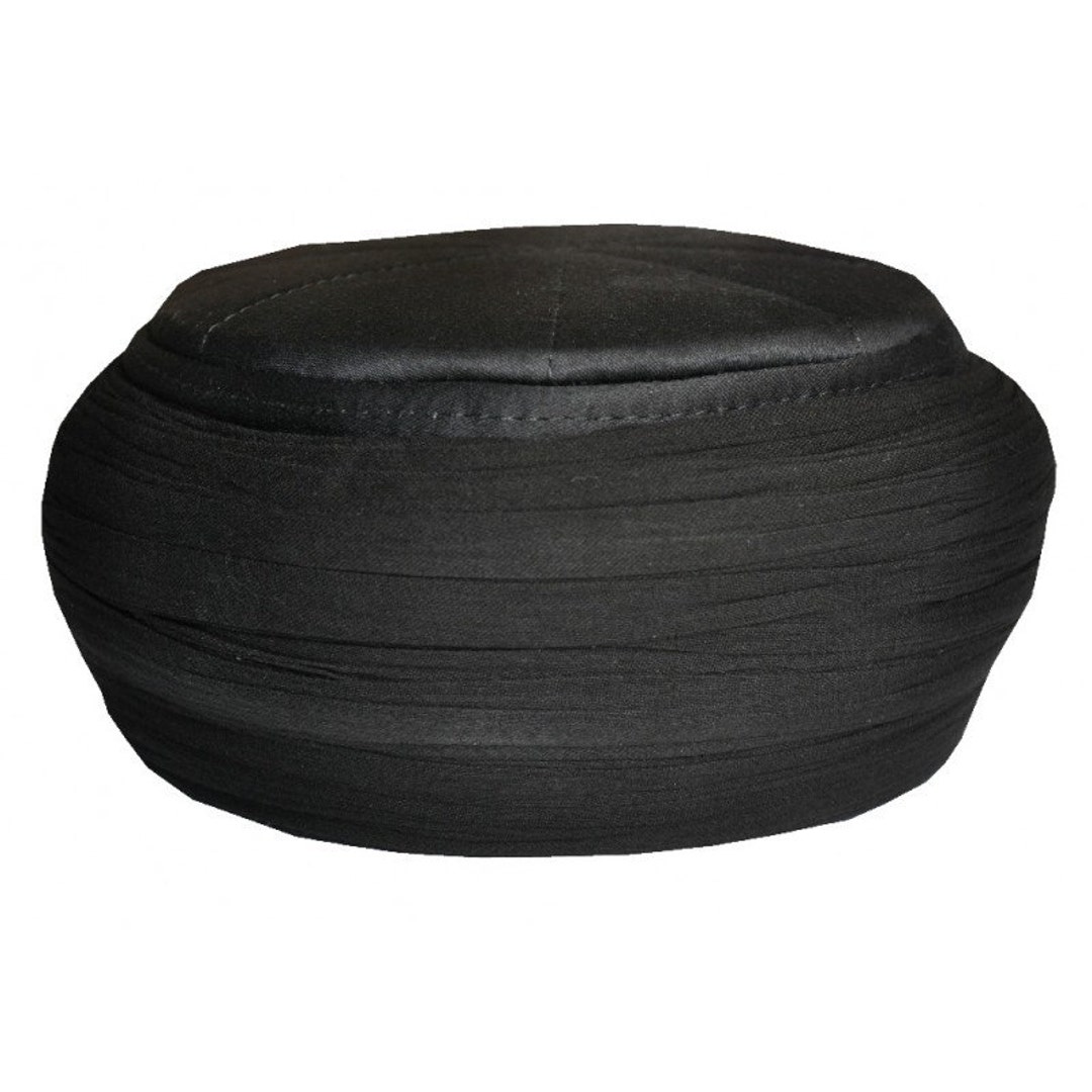 Muslim Men's Hat Cap, Handmade Black Sarik, Takke, Islam Prayer Hat ...
