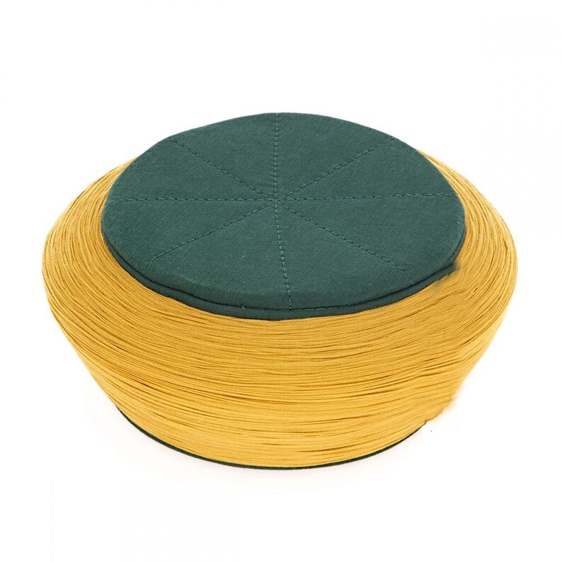 Yellow & Green Imamah - Islamic Unique Art Black 6m Cloth Imamah Sharif ...
