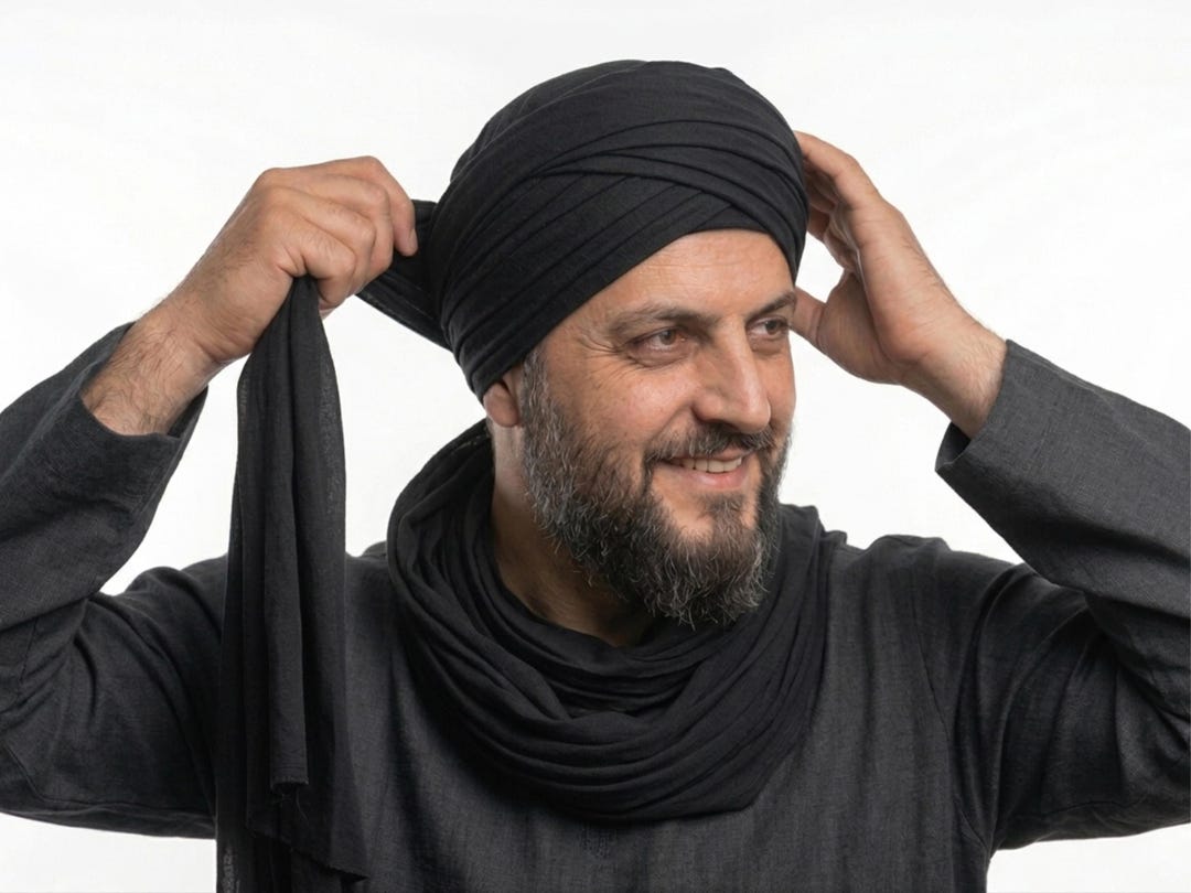 Cotton Imamah Turban Fabric | Black Cotton Sarik Wrapping Cloth | Soft ...