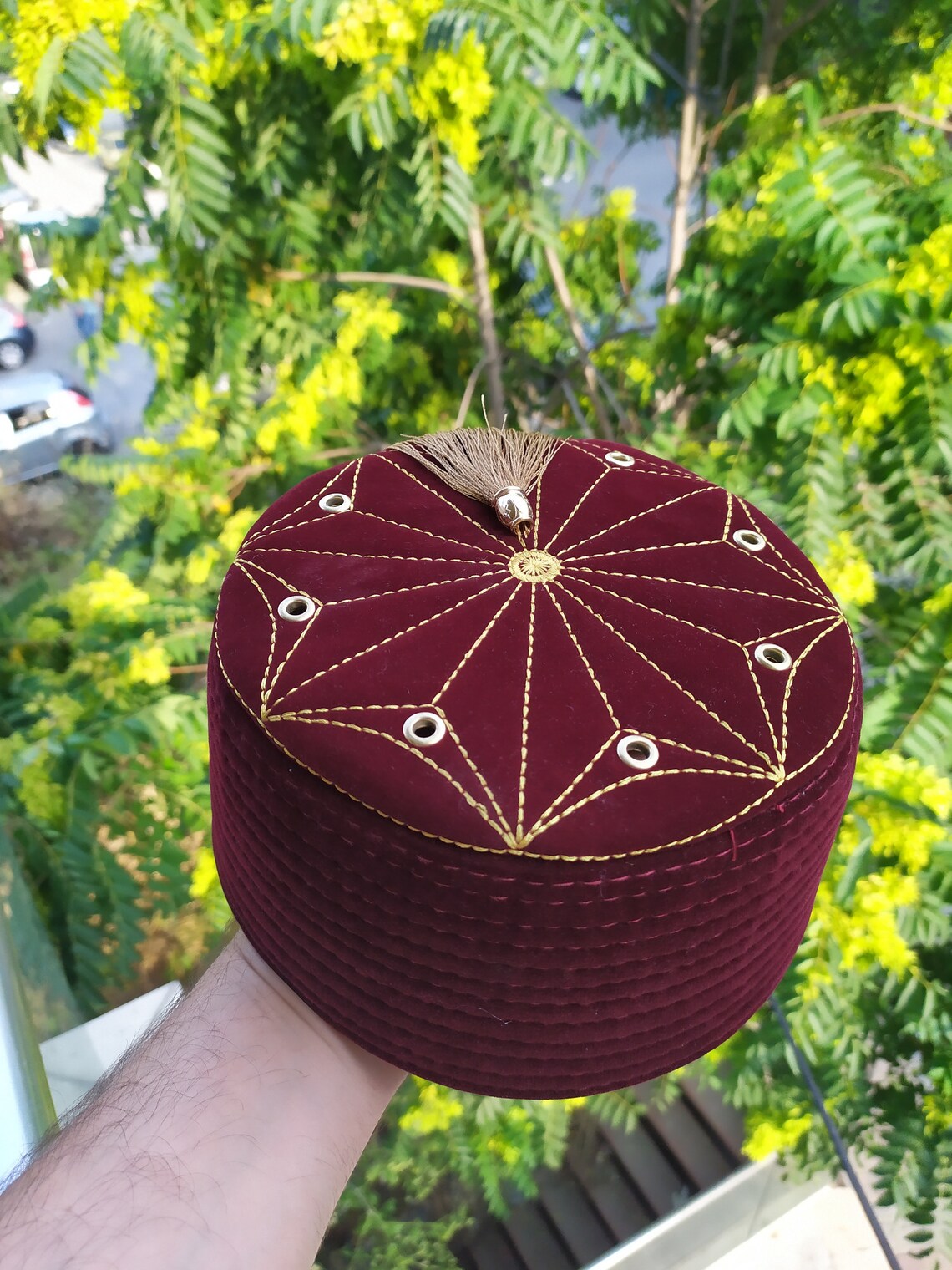 Genuine Red Egyptian Turkish Red Fez Tarboush Hat Gold Tassel, Doctor ...