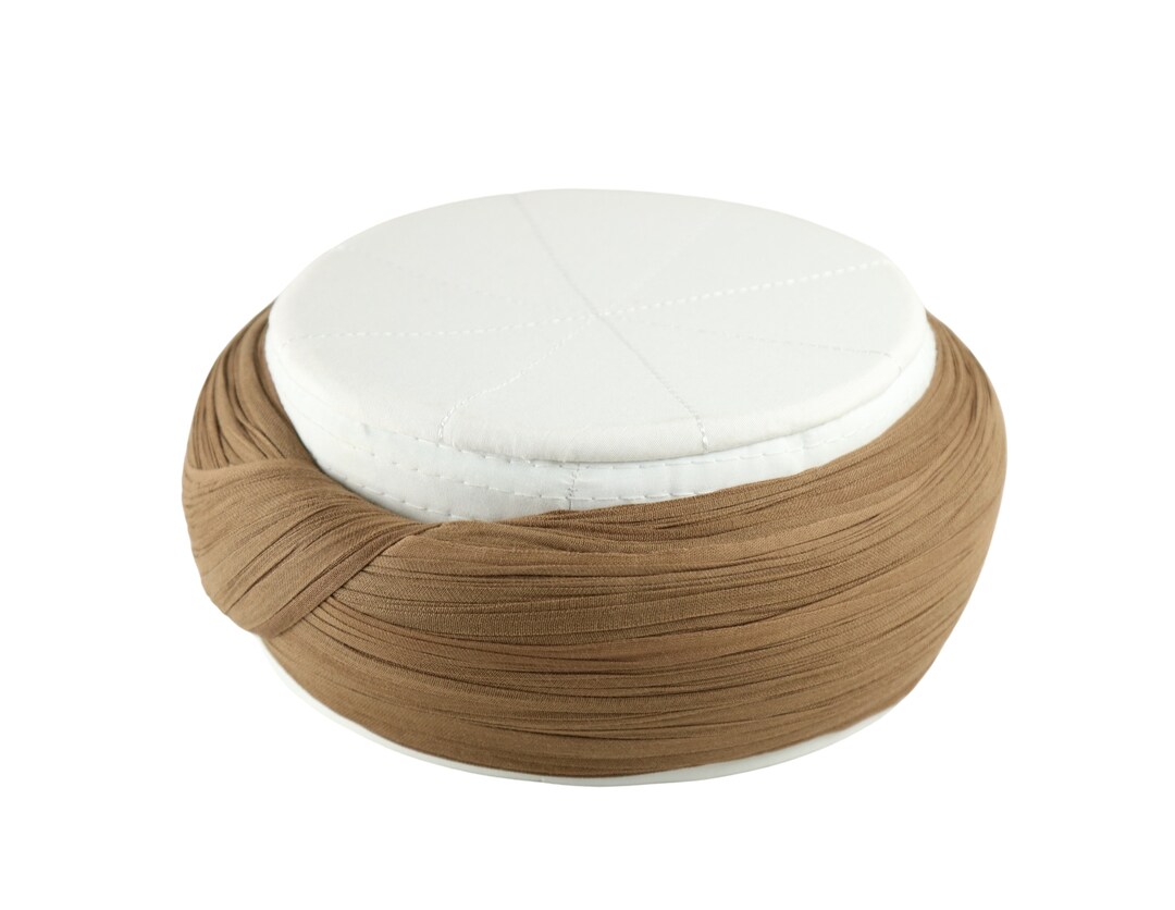 Handmade Light Brown & White Sarik, Skullcap, Pecinya, Sorban Imamah ...