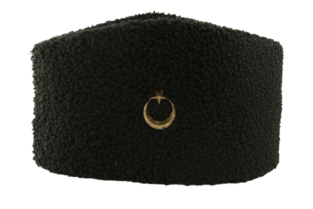 Genuine Fur Astrakhan Cap, Star and Crescent Caucasian Kubanka, Karakul ...