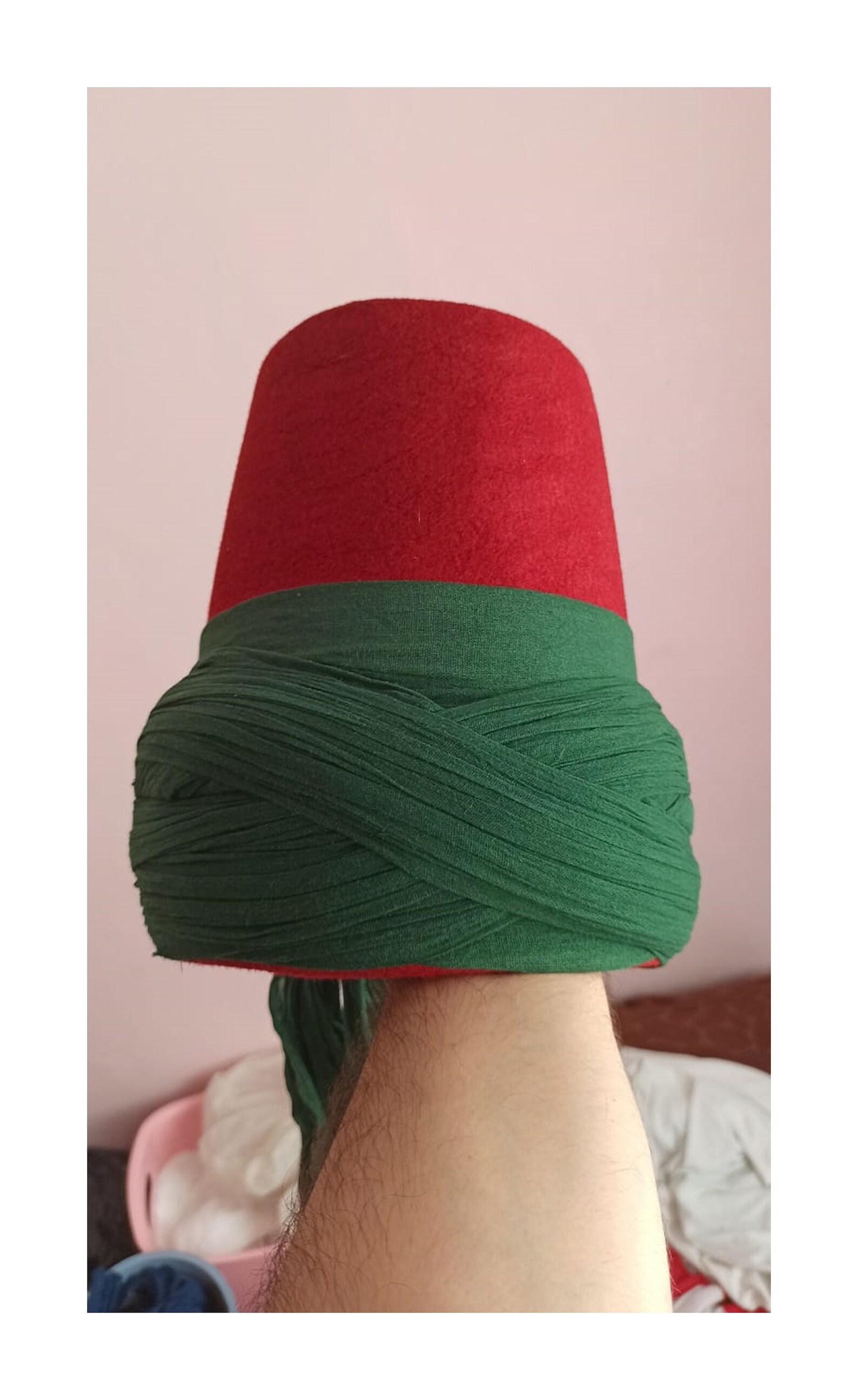 Genuine Wool Felt Mawlawi Hat With Dark Green Turban | Etsy