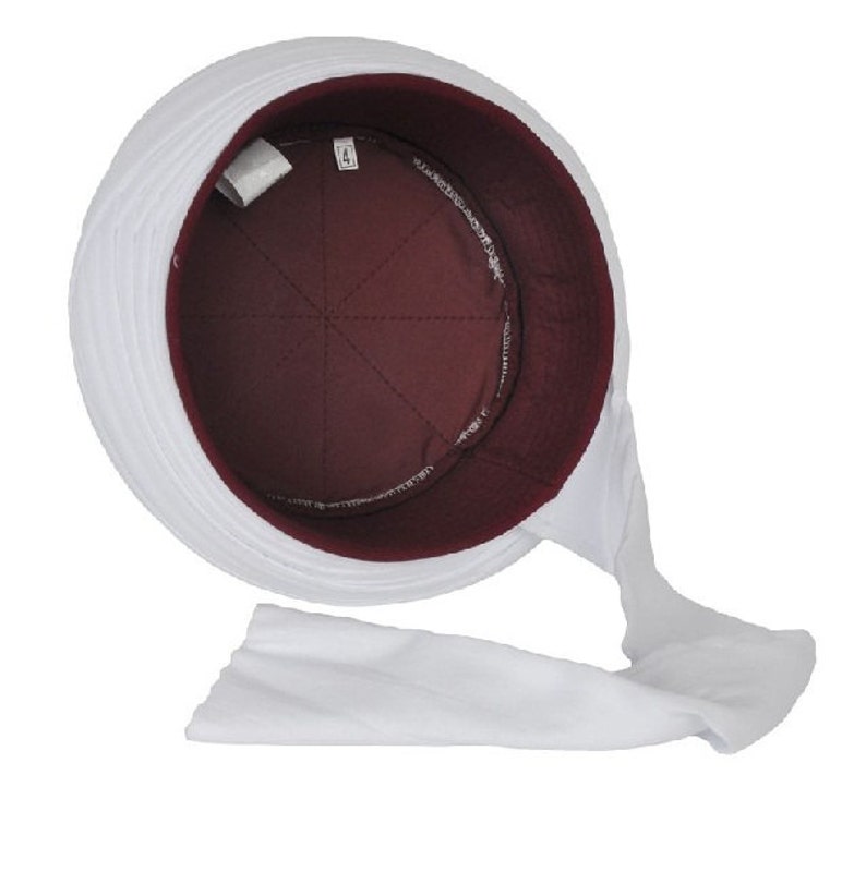 Handmade Imamah - Islamic Unique Art Red and White 8m Cloth Imamah ...