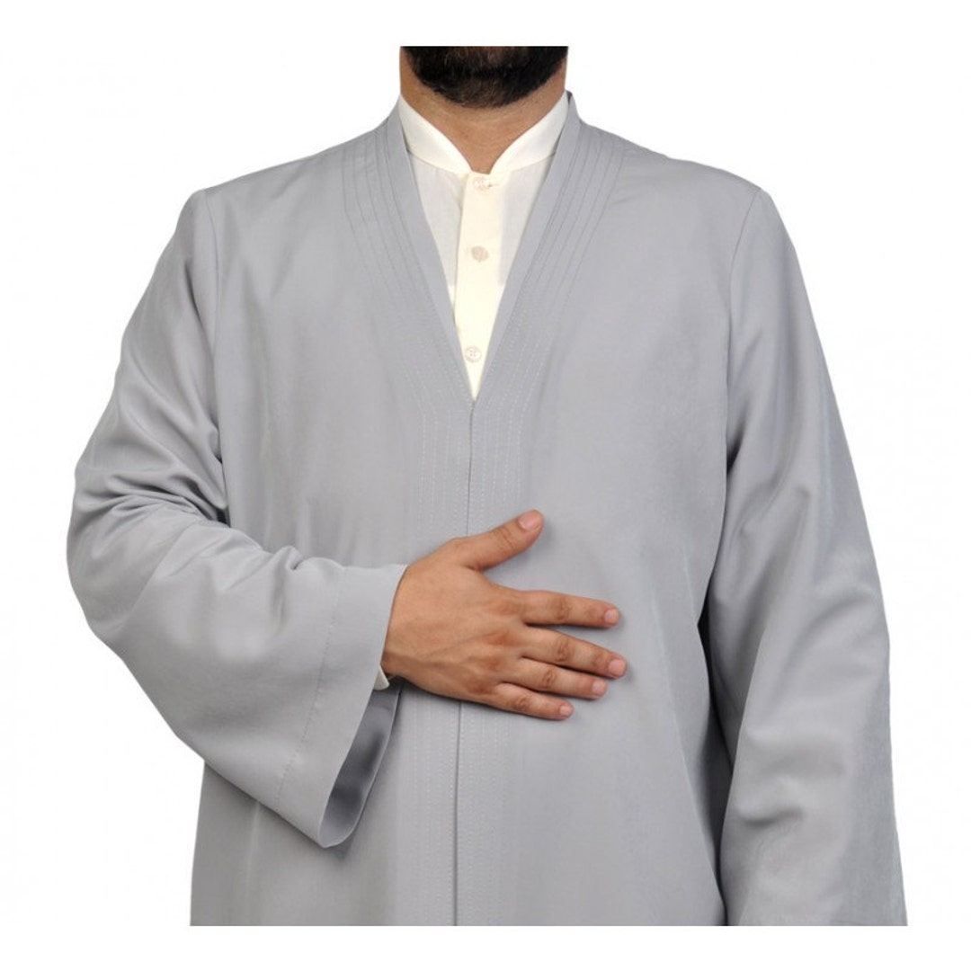 S, M, L, XL, 2XL Plain Muslim Jubbah, Grey Thobe, Galabiyya, Jubbah ...