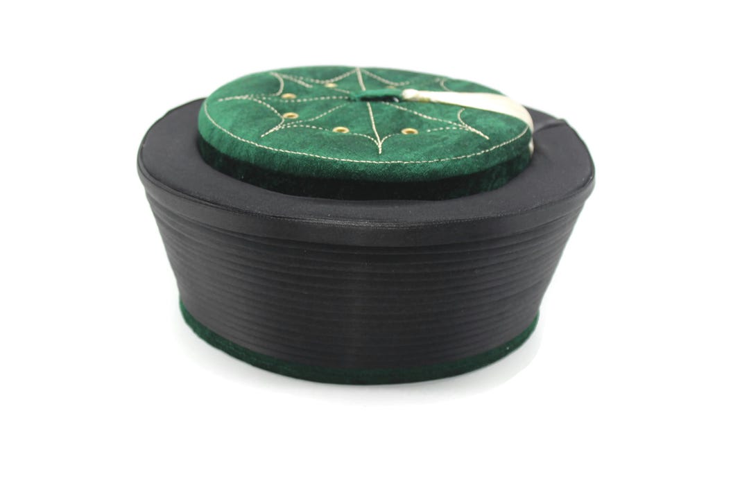 Islamic Black&green Sufi Imam Turban Hat With Embroidered Green Velvet ...