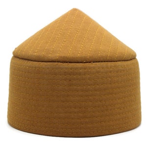 Yellow Naqshibandi Kufi Muslim Takke Peci Kofia Hat Topi, Dervish ...