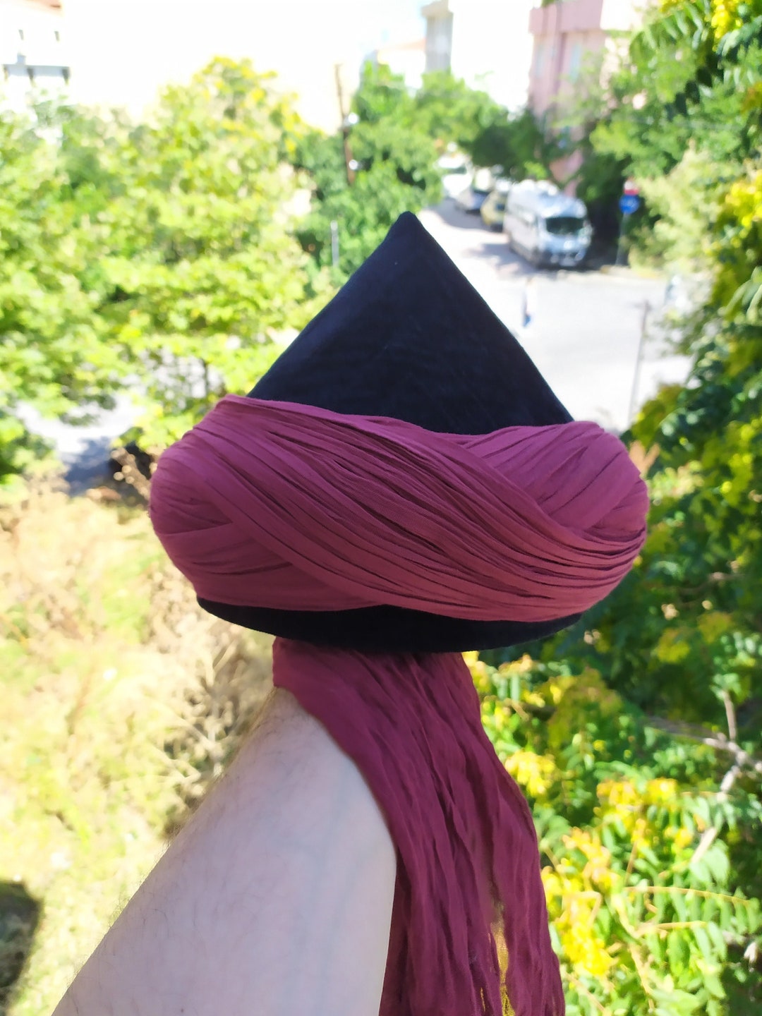 Prewrapped Naqshbandi Haqqani Cap, Red and Black Cyprus Imamah, Unique ...