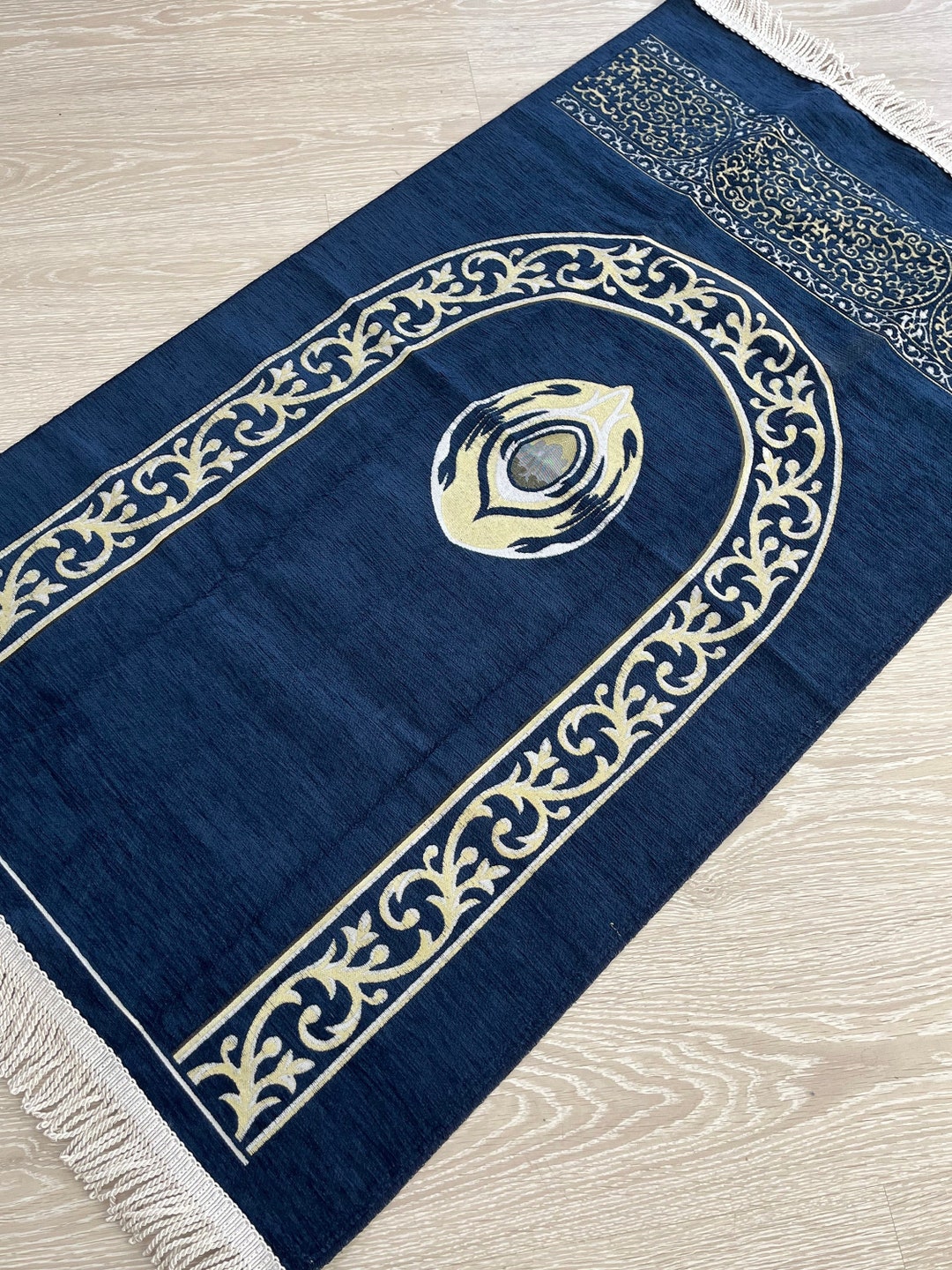 SALE Hajarul Aswad Dark Blue Lux Prayer Mat, Fabric Sajjada ...