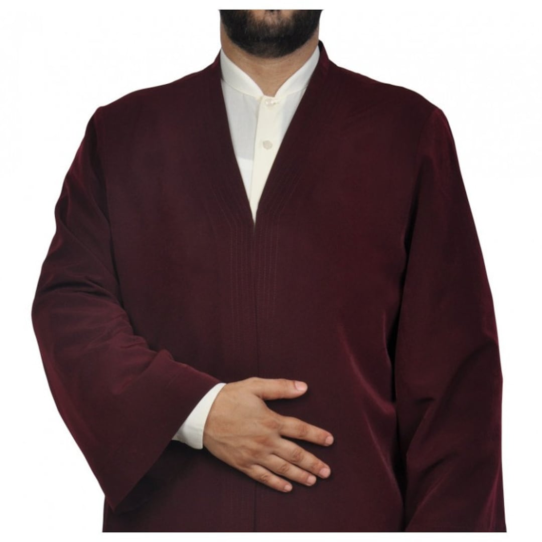 Claret Red Classic Jubbah, Muslim Mens Thobe, Galabiyya, Jubbah, Bisht ...
