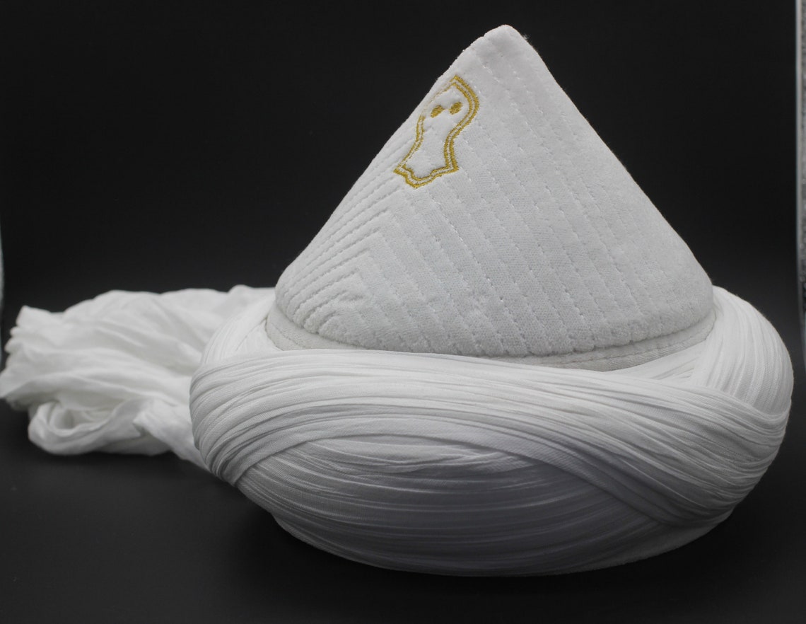 Prewrapped Naqshbandi Haqqani Cap White Cyprus Imamah Unique | Etsy