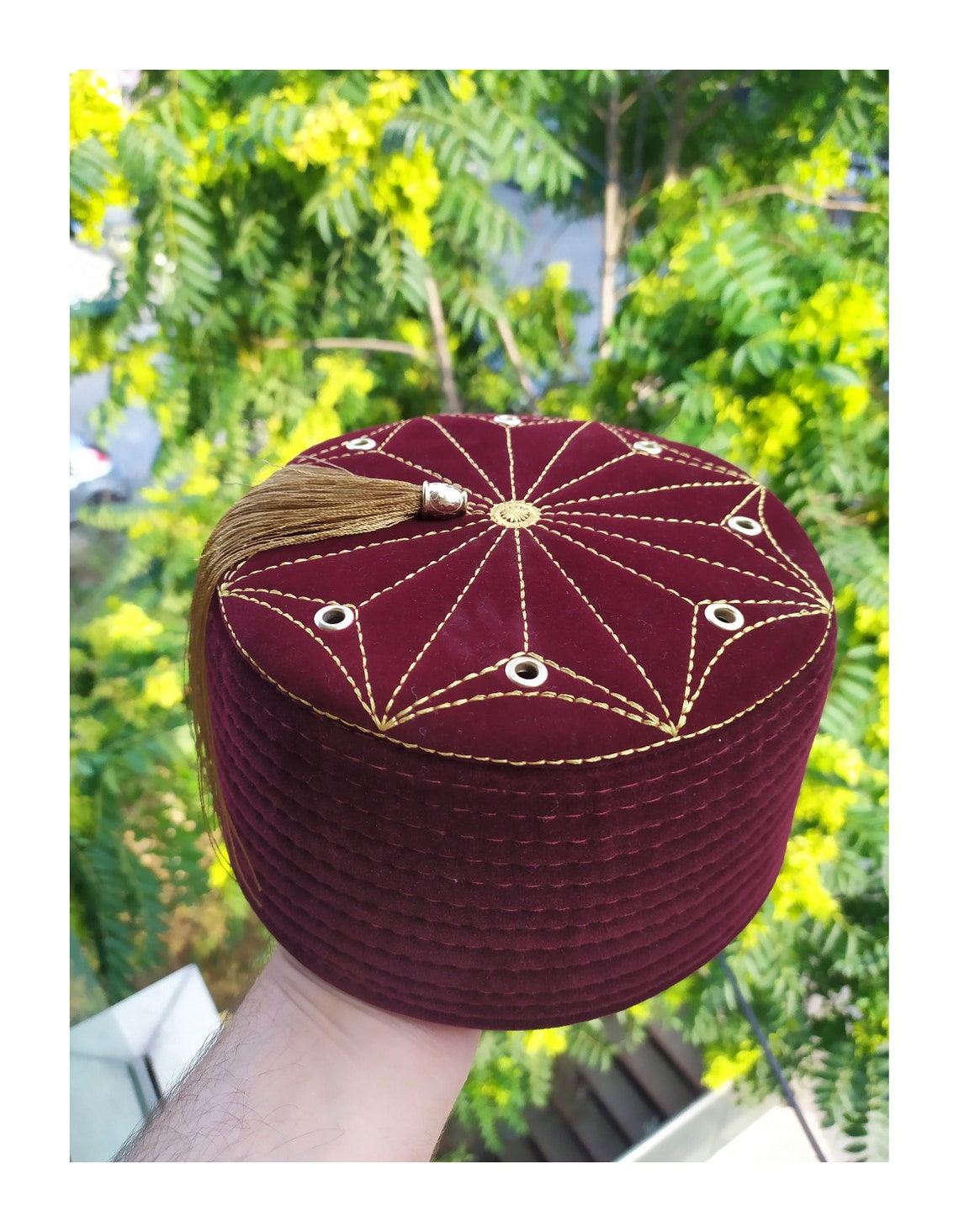 Genuine Red Egyptian Turkish Red Fez Tarboush Hat Gold Tassel - Etsy