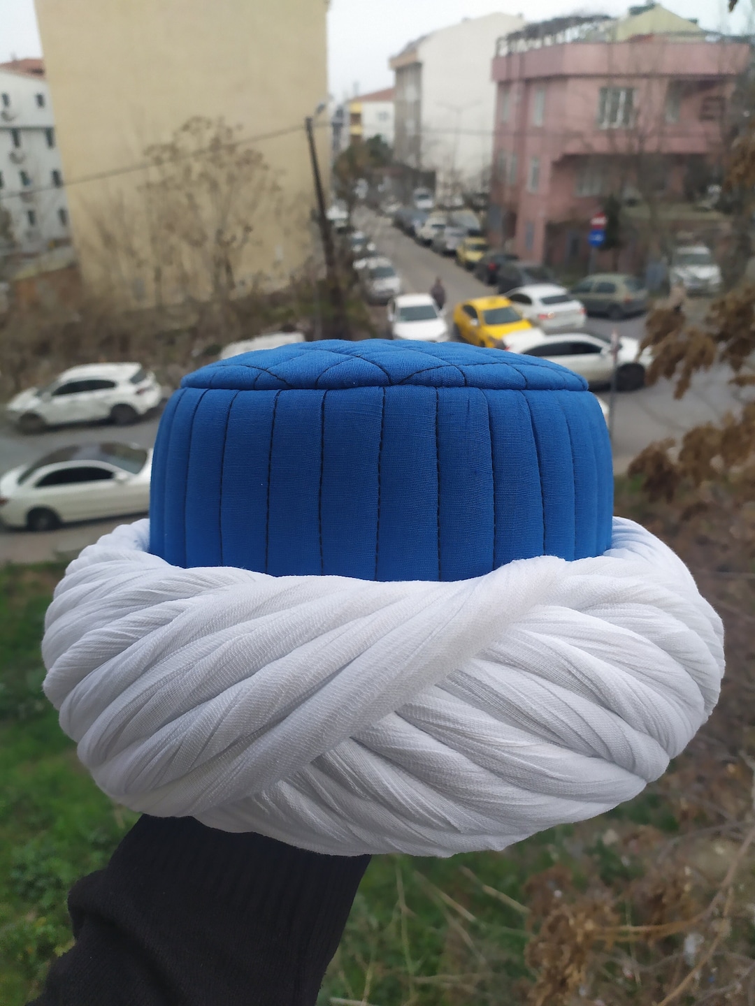 Ottoman Turk Janissary Blue and White Imamah, Janissary Hat, Authentic ...