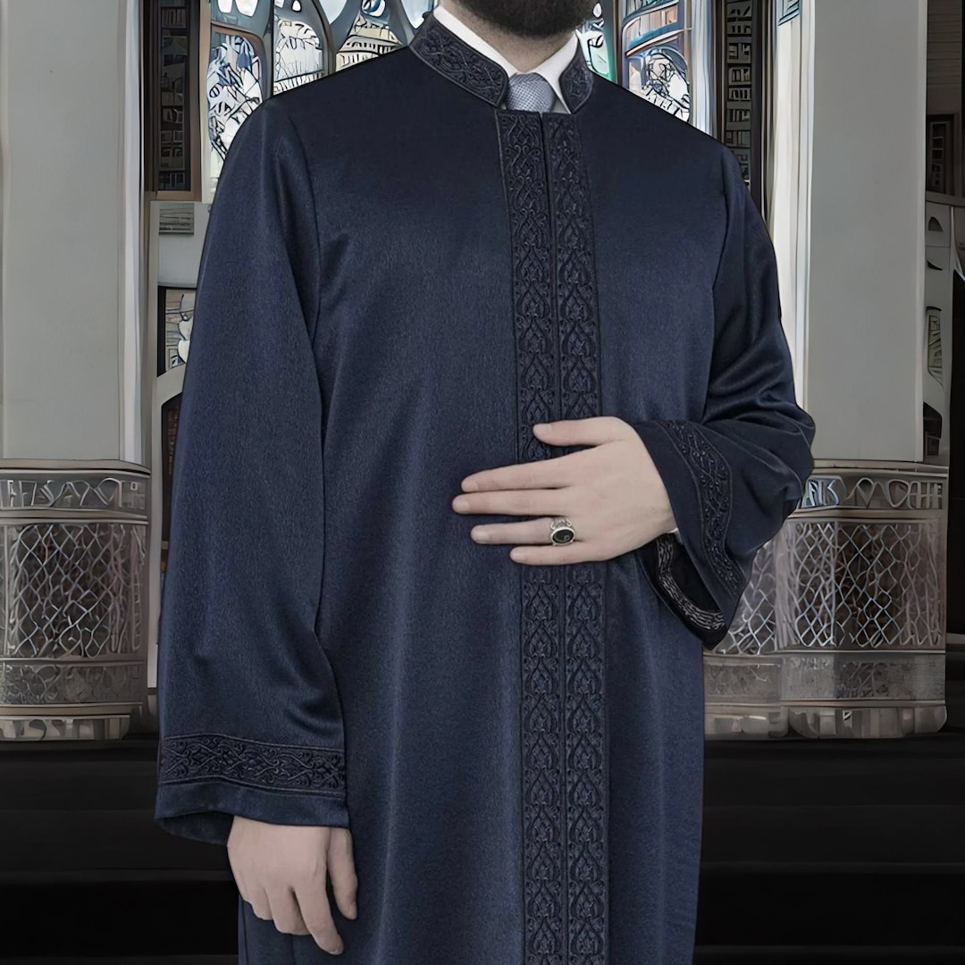 Lux Dark Blue Ahsaan Jubbah S M L XL XXL Muslim Mens - Etsy