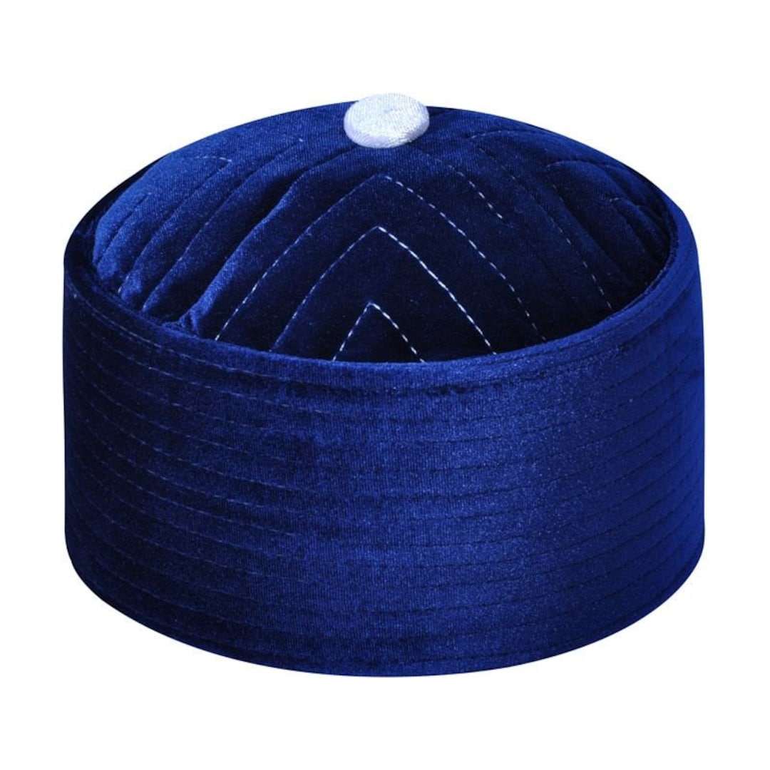 Skull Cap Taqiyyah Hat, Blue Taquiyah Men Sufi, Crochet Kufi Muslims ...