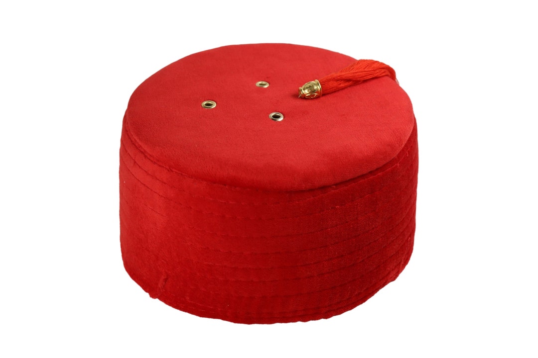 Genuine Egyptian Turkish Bright Red Fez Tarboush Hat Red Tassel, Doctor ...