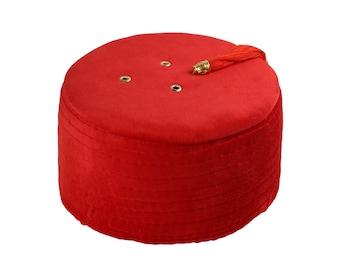 Egyptian Turkish Red Fez Tarboush Doctor Who Tassel Real Velvet Hat ...