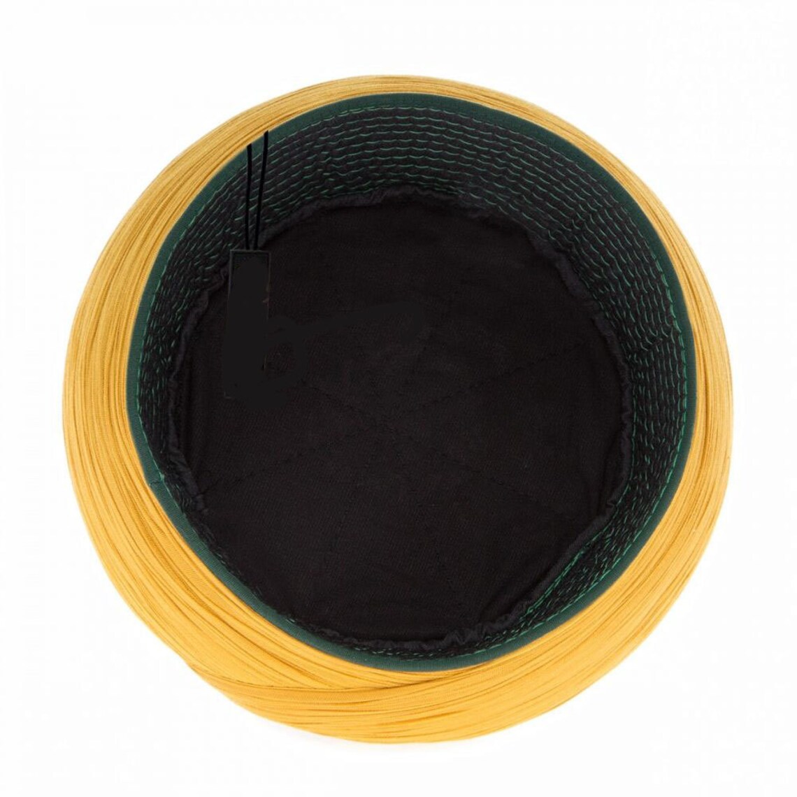 Yellow & Green Imamah - Islamic Unique Art Black 6m Cloth Imamah Sharif ...