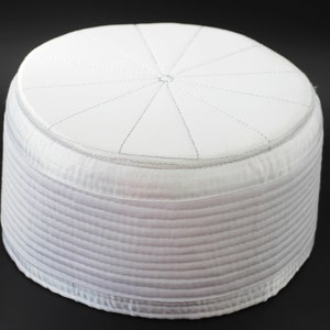 White Taqiyah, Sunnah Wear, Muslim Hat, Muslim Cap, Islamic Gift, Koofi ...