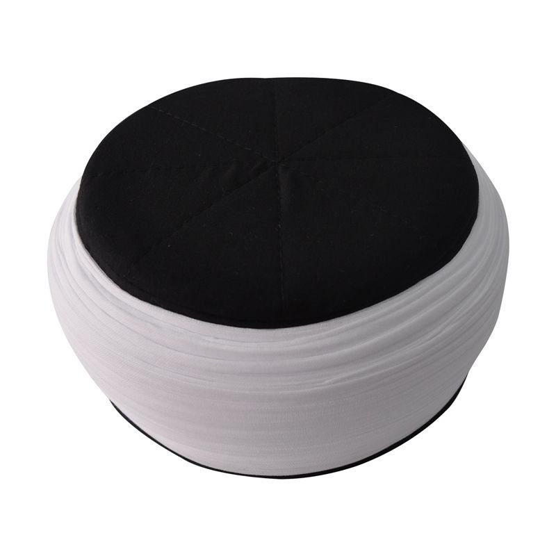 Muslim Men's Hat Cap Handmade Black & White Sarik | Etsy