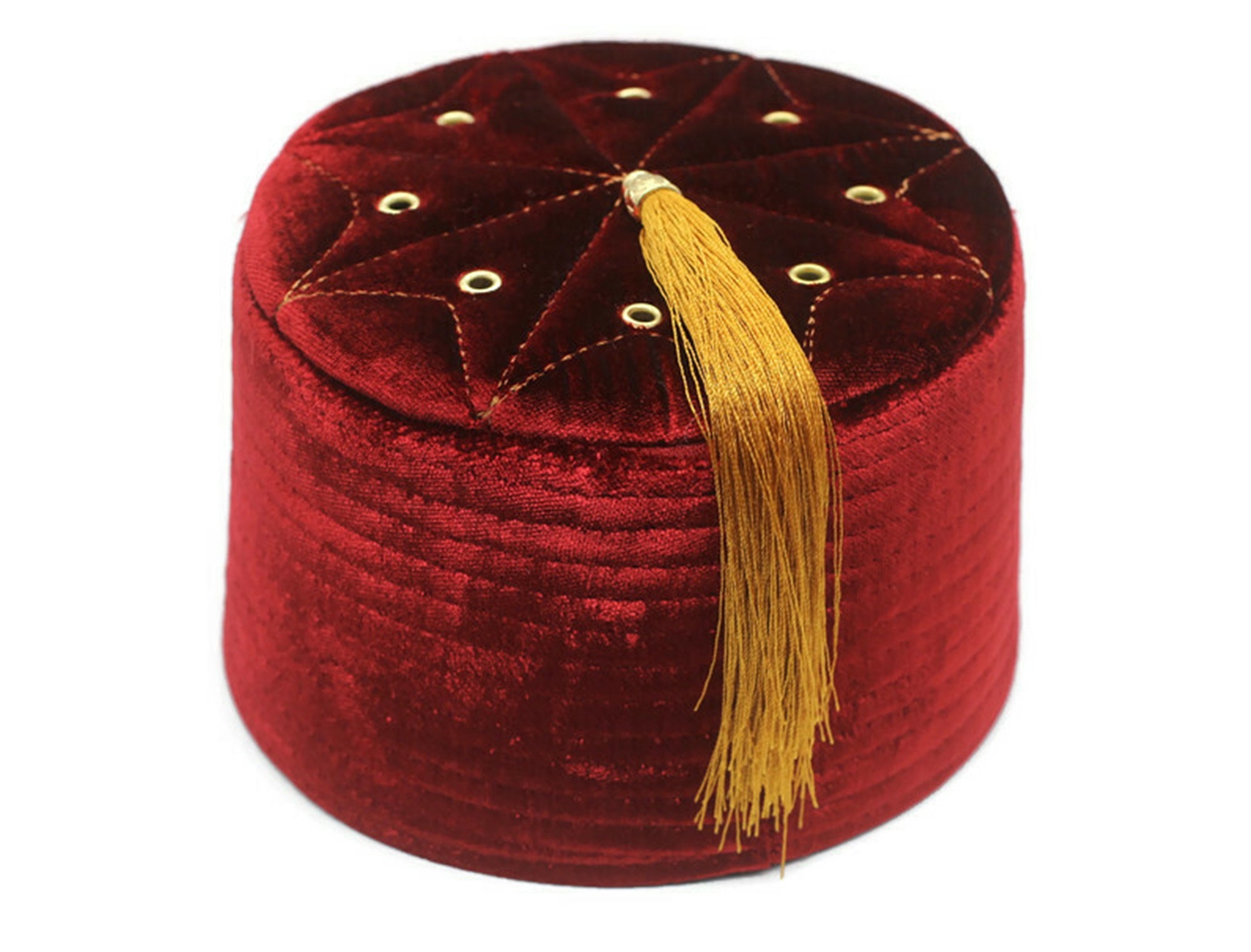 Egyptian Turkish Red Fez Tarboush Hat Gold Tassel, Doctor Who Fez Hat ...
