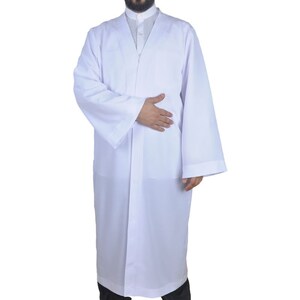 S, M, L, XL, 2XL Plain Prayer Jubbah, White Thobe, Galabiyya, Islamic ...