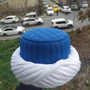 Ottoman Turk Janissary Blue and White Imamah, Janissary Hat, Authentic ...