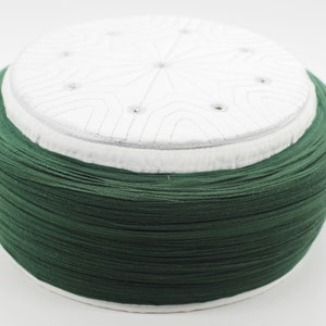 Handmade White&green Mehmed Sarik, Pecinya, Imamah With 9 Hole, Kufi ...