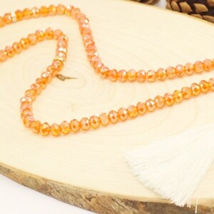 Orange Tasbih, Crystal Prayer Beads, Handmade Prayer Beads 99 Misbaha ...