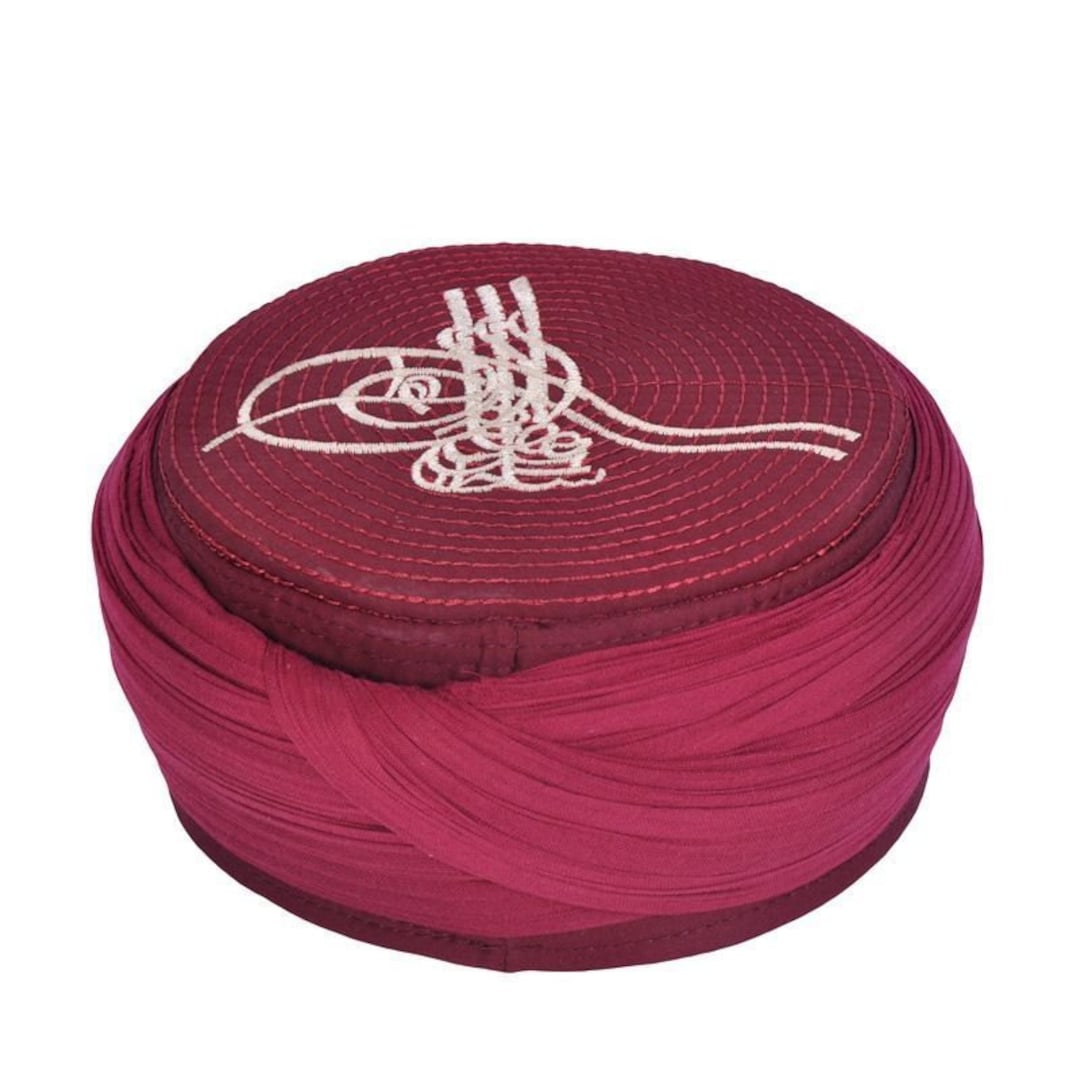 Handmade Red Embroidered Cotton Kufi Muslim Takke Peci Kofia Hat Topi ...
