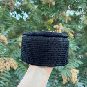 Lux Black Sufi Kufi Hat, Muslim Cap, Taqiya Takke Peci, Rigid Prayer ...