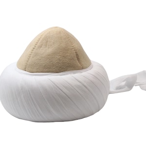 Al Ghazali White and Cream Imamah, Ulama Islamic Hat, Ottoman Woolen ...