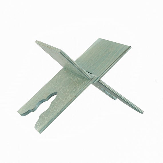 Blue Portable Wooden Holy Quran Reading Desk Desktop Book | Etsy