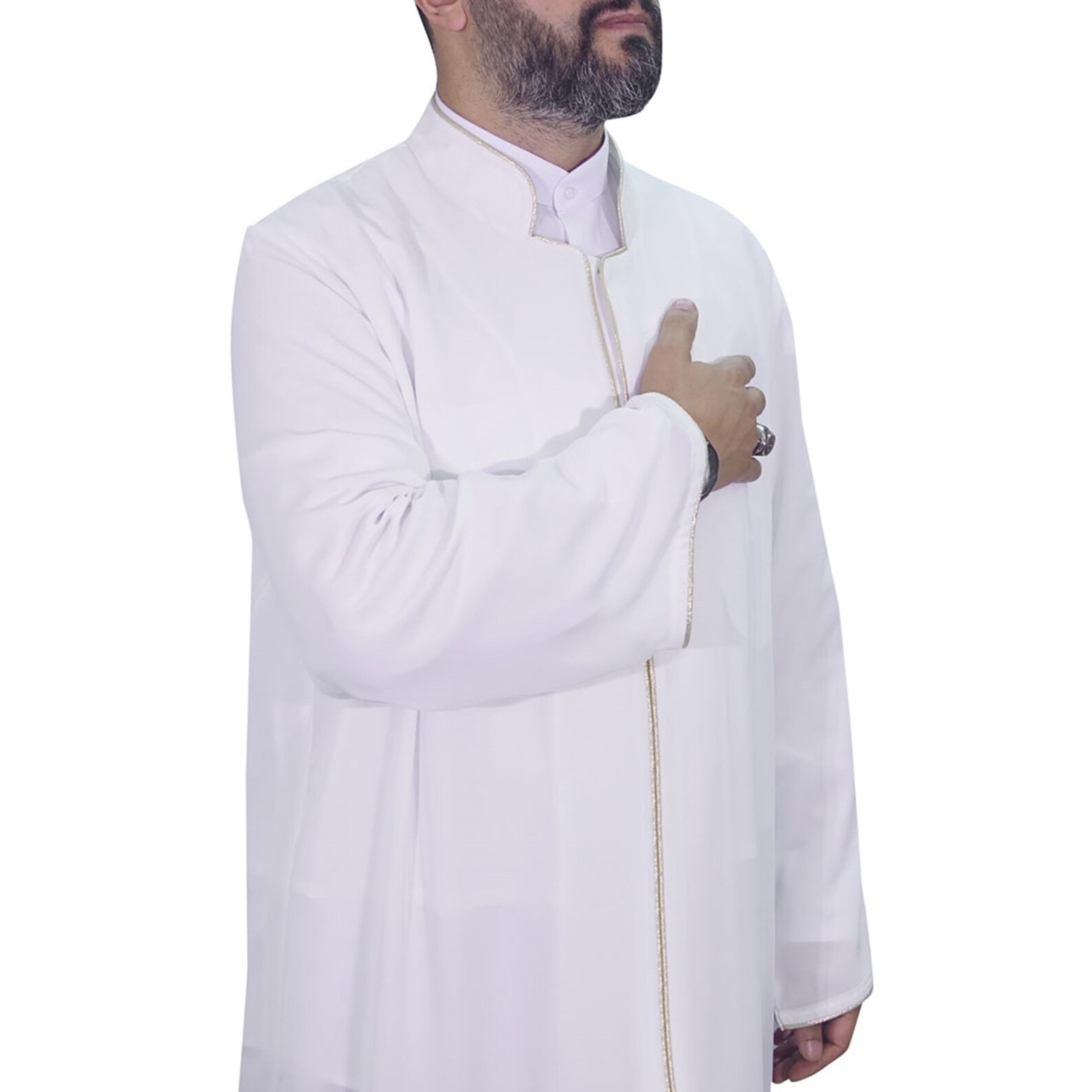 S M L XL XXL White Jubba With Bias Mens Wear Thobe - Etsy