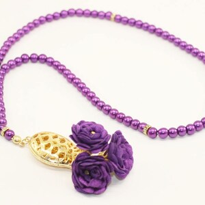 Purple Misbahas, Prayer Beads With Rose, Handmade Prayer Beads 99 ...