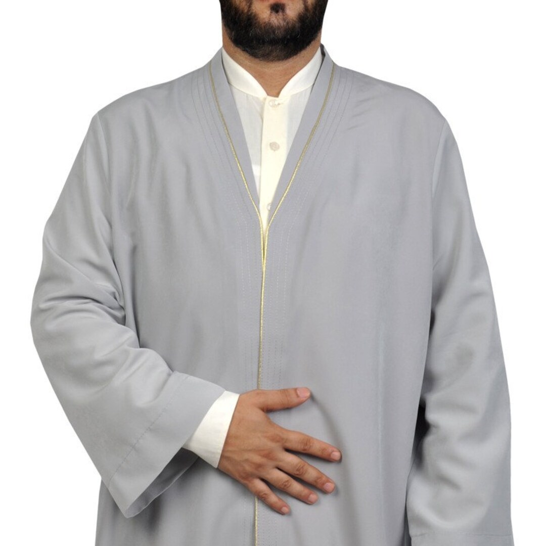 Muslim Long Kurta - M, L, XL, XXL Plain Mens Wear, Grey Thobe ...
