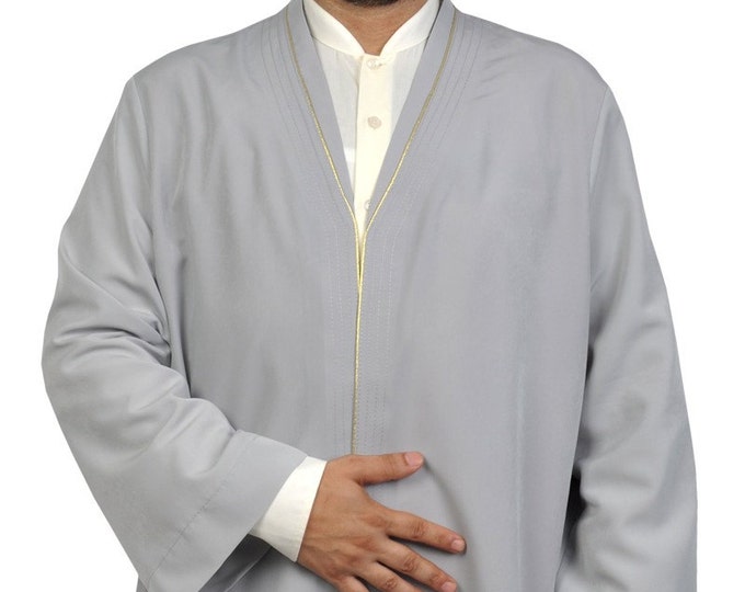SALE Medium Muslim Long Kurta - M, L, XL, XXL Plain Mens Wear, Grey ...