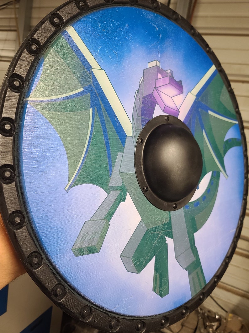 Minecraft Inspired Ender Dragon VIKING SHIELD Solid Wood - Etsy